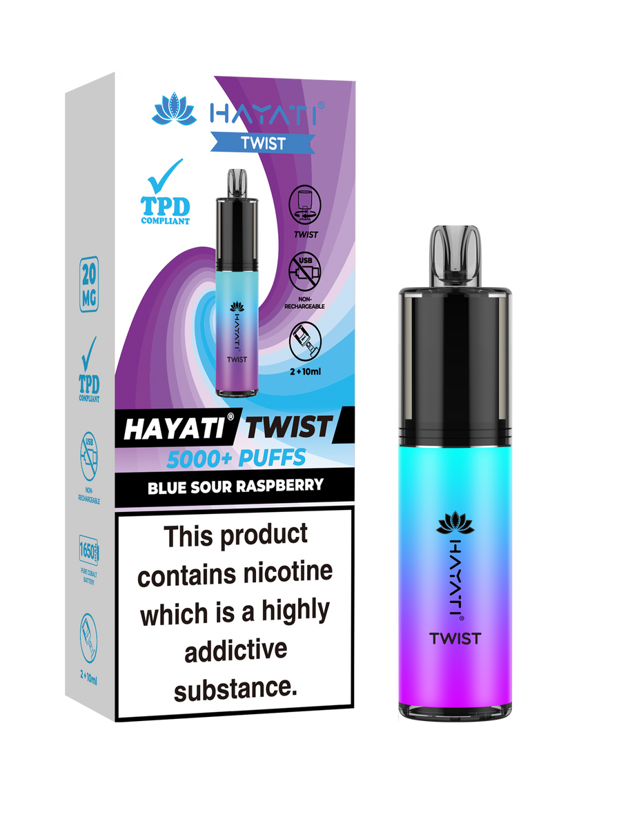 Blue Sour Raspberry Hayati Twist 5000 Disposable Pod Kit – Vapes-Uk